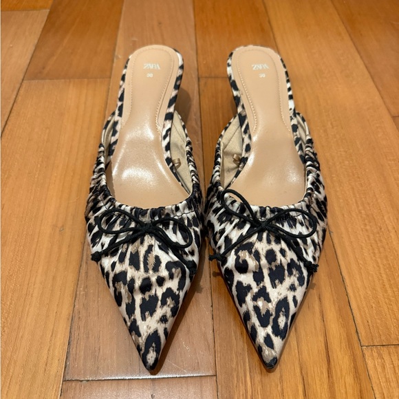 Zara | Shoes | Zara Womens Leopard Print Mules 37 | Poshmark
